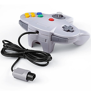 FISUPER Wired N64 Controller Classic Gamepad Joystick for N64 Console (2 Pack Grey)