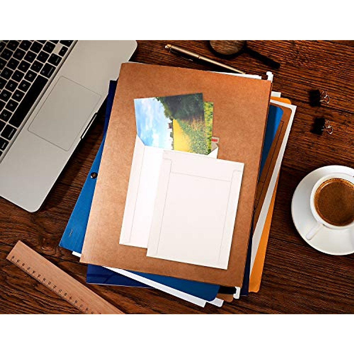ValBox 6x8 Self Seal Photo Document Mailers 25 Pack Stay Flat White Cardboard Envelopes, 6.25 x 8.25 Inches