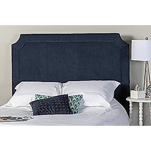 Leffler Home Manor Belgrave Upholstered Queen Headboard in Navy, Blue