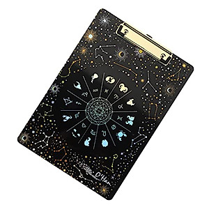 NUOBESTY Plastic Folders 2pcs Storage Teacher Convenient Clip Holder Pattern Portable Exam Low Practical Fashion Writing Conference Size Paper for Clipboards Board Profile Clipboard