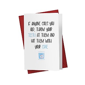 Karto Funny Birthday Card For Friend, Large 5.5 x 8.5 Happy Birthday Card For Husband, Birthday Card For Brother - Birthday Card For Sister, Mom, Dad - Teeth