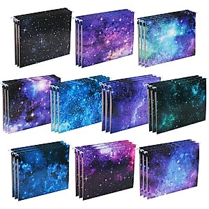 30 Pcs Galaxy Hanging Folders with Foil Stamping Process, Including Adjustable Tabs and Inserts, Letter Size Decorative Hanging File Cabinet Inserts Organizer for Desk Office School
