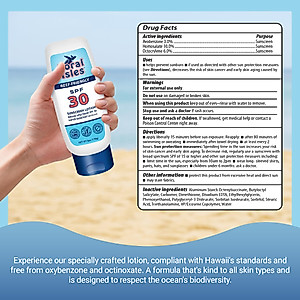 Coral Isles Sunscreen SPF 30 | Hawaii Compliant as Reef Safe | Octinoxate & Oxybenzone Free | Broad Spectrum UVA/UVB Protection | Water Resistant 80 Min. | Fragrance Free | 6 Fl Oz (Pack of 1))