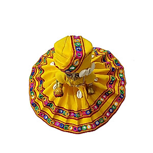 Desi Haat Fancy and Beautiful Laddu Gopal Ji Dress for Krishna ji Bal Gopal Poshak/Dress with Pagri for Thakur Ji Ladoo Gopal Size No. 4, Assorted Design