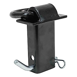 Mytee Products (4 Pack) Heavy Duty Adjustable Trailer Stake Pocket -Small 5/8 Inch Forged D Ring Black Powder Coated w/ 1/2" Hitch Pin, Load Limit 5400 lbs; 2 Adjustable Holes | Stake Pocket D-Ring