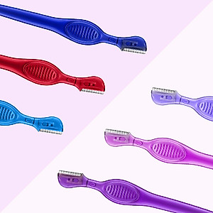 24 Pieces Eyebrow Razor Mini Portable Eyebrow Shaver Multipurpose Face Razors Stainless Steel Makeup Face Care Tools with Precision Cover for Women Men Face Hair Removers