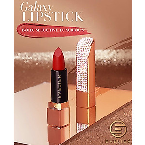 EVELIER Galaxy Lipstick - Matte, Moisturizing, Plush, Pigment-Rich Colors with Silky, Full Color Finish & Intense Hydration for All Day Coverage (Glamour Red)