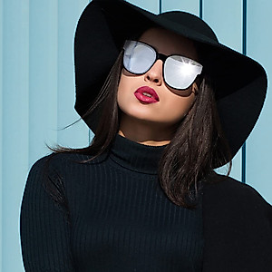 Paukis Over Glasses Sunglasses for Women Men, Polarized UV Protection, Large Round Cat Eye Oversized Solar Shield Fits Over - Mirror Lens