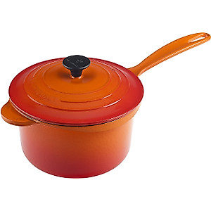Le Creuset Enameled Cast-Iron 2-3/4-Quart Iron Handle Precision Pour Saucepan, Flame