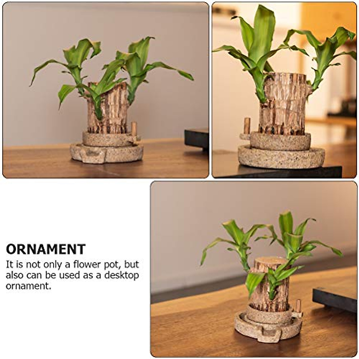 PartyKindom 1pc Ornaments Flower pots for Indoor Plants Planter pots for Indoor House Plants Artificial Plant pots Outdoor Flower pots Mini vase Garden Flowerpot Office Succulents Resin Unique
