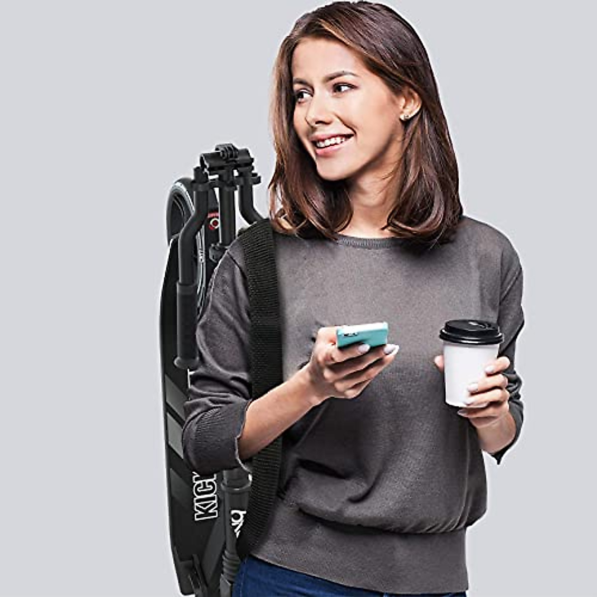 6KU Kick Scooter for Kids Ages 8-12 with Suspension System, Adjustable Height, Quick-Folding Design, and Shoulder Strap - Safe and Smooth Ride for Big Kids Ages 6-12