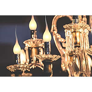 GOOTHY Silicone Dipped Candle Light Bulbs, Clear Silicone 5 Watts Replacement Bulbs for Electric Window Candles Chandeliers Night Light Bulbs Christmas Lights, C7/E12 Candelabra Base, 120V- 12 Pack