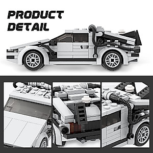 Tenhorses Delorean Time Machine Building Set, Back to Future Building Brick Toys, Classic Movie Model Car in Minifig Scale, Time-Traveling Building Model Toys Gift for Fans and Kids(208 Pieces)