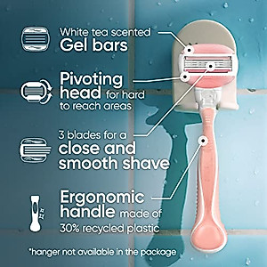 Gillette Venus ComfortGlide White Tea Women's Razor - 1 Handle + 2 Refills