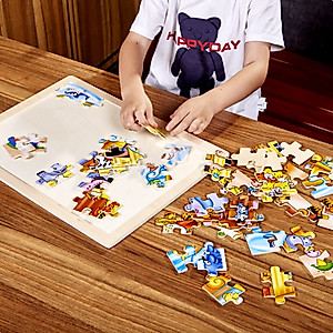 ExploraToy Noah Jigsaw Puzzles for Toddlers Age 3-5, 48pcs Preschool Educational Learning Toys Sets Gift for Baby Infants Boys and Girls (Noah's Ark…)