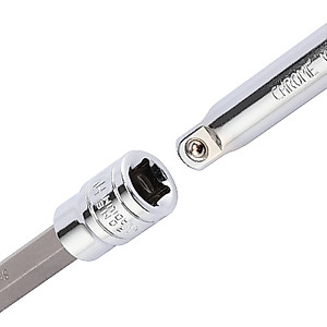 EMENTOL 18PCS 3/8" Drive Long Hex Bit Socket Set, CR-V, S2 Steel, SAE/Metric, Extra Long Allen Hex Bit Socket Set, 1/8 Inch - 3/8 Inch, 3mm - 10mm