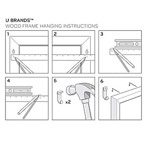 U Brands Cork Bulletin Board, 35 X 23 Inches, Black Wood Frame, Fashion Design Print