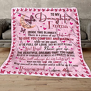Personalized Blanket to My Daughter, to My Daughter Blanket from Mom,Dad, Dad, Gift for Daughter, Customized Name, Custom Blanket for Birthday, Christmas, Thanksgiving,to My Daughter Throw Blanket