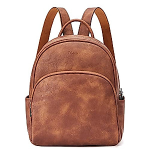 Telena Small Backpack Purse for Women Girls Cute Mini Leather Backpack Travel Shoulder Bags Brown
