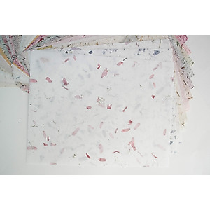 50 Sheets 8.5 x 11 Thin Mulberry Paper Sheets Handmade Art Tissue Washi Paper Design Craft Art Origami Suppliers Card Making (Tamarind Leaves,Onion,Banana Tree Fiber,Rice Straw etc.)