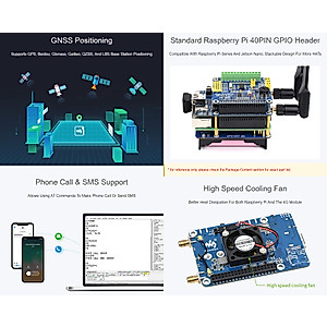 Waveshare SIM7600G-H M.2 4G HAT, Compatible with Raspberry Pi 5/4B/3B/Zero/Zero W/Zero 2W/Pico/Pico W/Pico WH, LTE CAT4 High Speed Global Coverage Multi Band 4G/3G/2G, GNSS