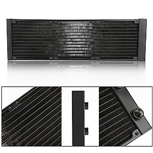 12 Tubes PC Heat Exchanger,Aluminium G1/4 Thread Heat Exchanger Radiator,Water Separator Water Cooler,for PC CPU Computer Water Cool System(360mm)