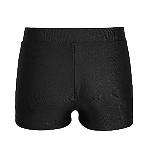 MSemis Kids Girls Boycut Booty Shorts Gym/Yoga/Gymnastics Bottoms Athletic Hot Pants Sports Uniform Black 2-3