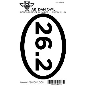 26.2 Full Marathon White Oval Car Magnets - 4x6 Oval Automobile Magnet Heavy Duty UV Waterproof (26.2 Marathon)