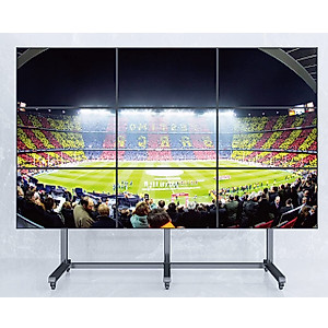 3x3 Video Wall Rolling Mount Cart Display with Micro Adjustment Arms Vesa Universal TV Television