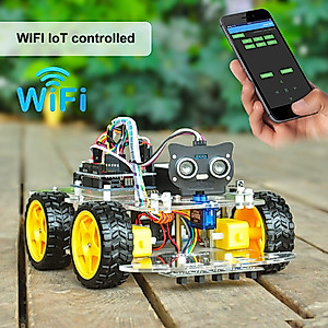 OSOYOO Robot Car Starter Kit for Arduino | STEM Remote Controlled App Educational Motorized Robotics for Building Programming Learning How to Code | IOT Mechanical DIY Coding for Kids Teens Adults