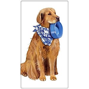 Mary Lake Thompson Golden Retriever Dog Dish Dog Flour Sack Cotton Kitchen Dish Towel - 30" x 30" Design