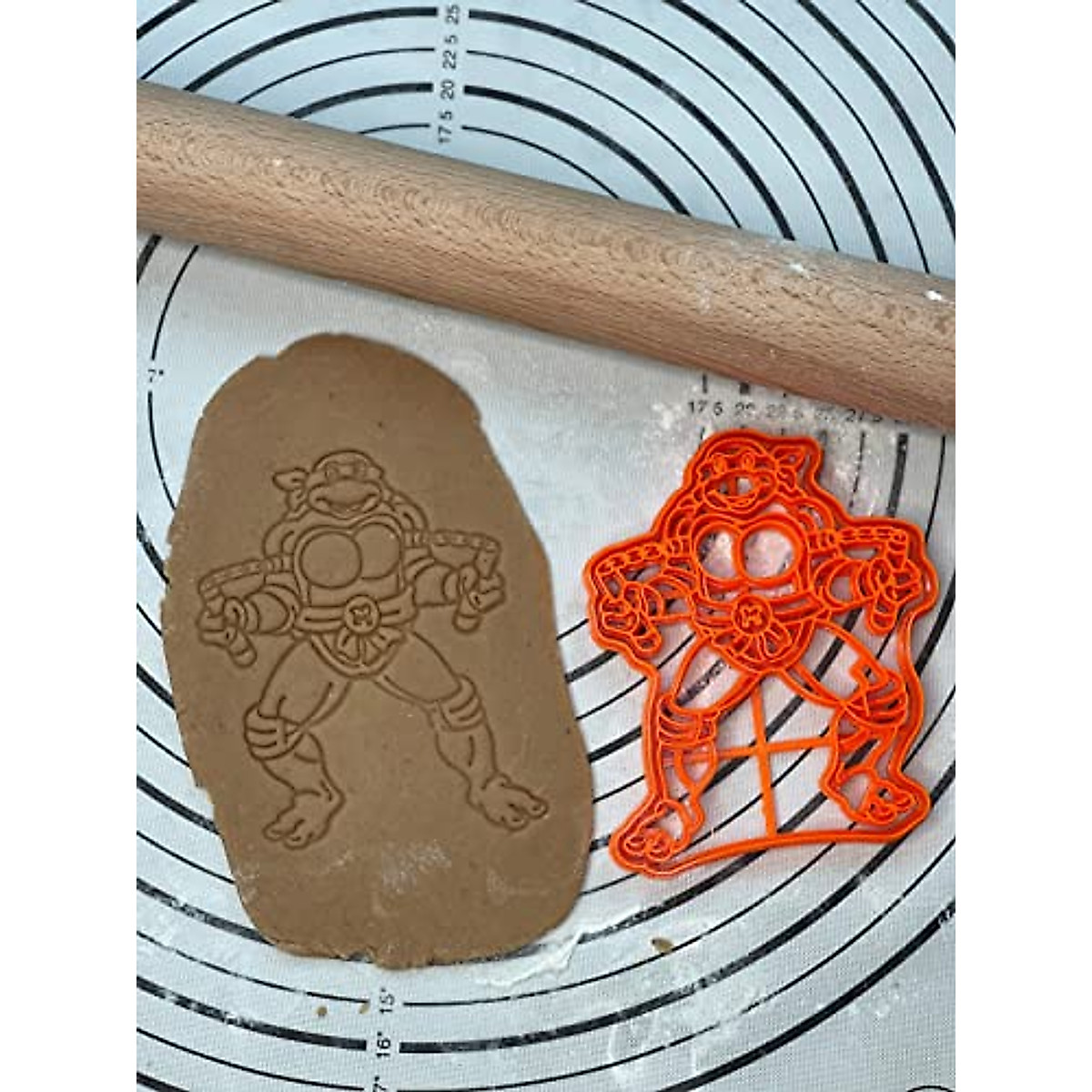 Premium Quality Ninja Turtle Michelangelo 6” Cookie Cutter and Mold Produced by 3D Kitchen Art