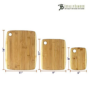 Totally Bamboo 3-Piece Two-Tone Bamboo Serving and Cutting Board Set