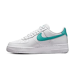 Nike Women's Air Force 1 Shoes, White/Washed Teal/White, 7