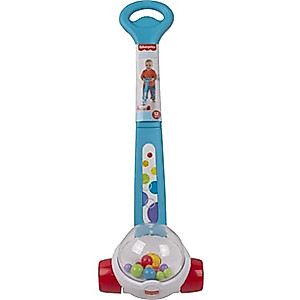 Fisher-Price Corn Popper Baby to Toddler Push Toy with Ball-Popping Action for Ages 1+ Years, 2-Piece Assembly, Blue