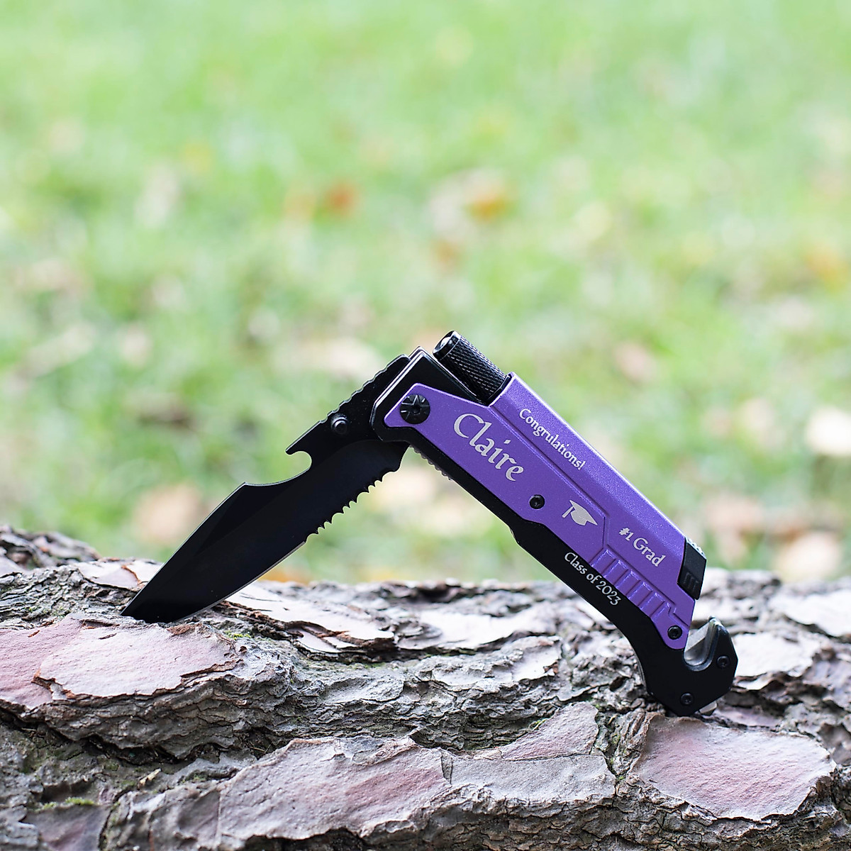 Home and Plan Personalized Engraved Pocket Knife Gift, Purple - Customized Pocket Knives Christmas Gifts for Men & Women with Velvet Pouch