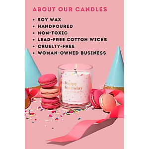 Kindnote Co. Happy Birthday Candle for Women - 8oz Soy Candle, Vanilla Cake, Coconut, Buttercream Scent - Festive Sprinkles, Premium Design, Eco-Friendly, 40+ Hours Burn Time