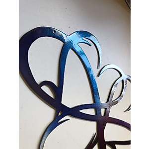 Dual Infinity Hearts Metal Wall Art Accent Two Hearts Become One