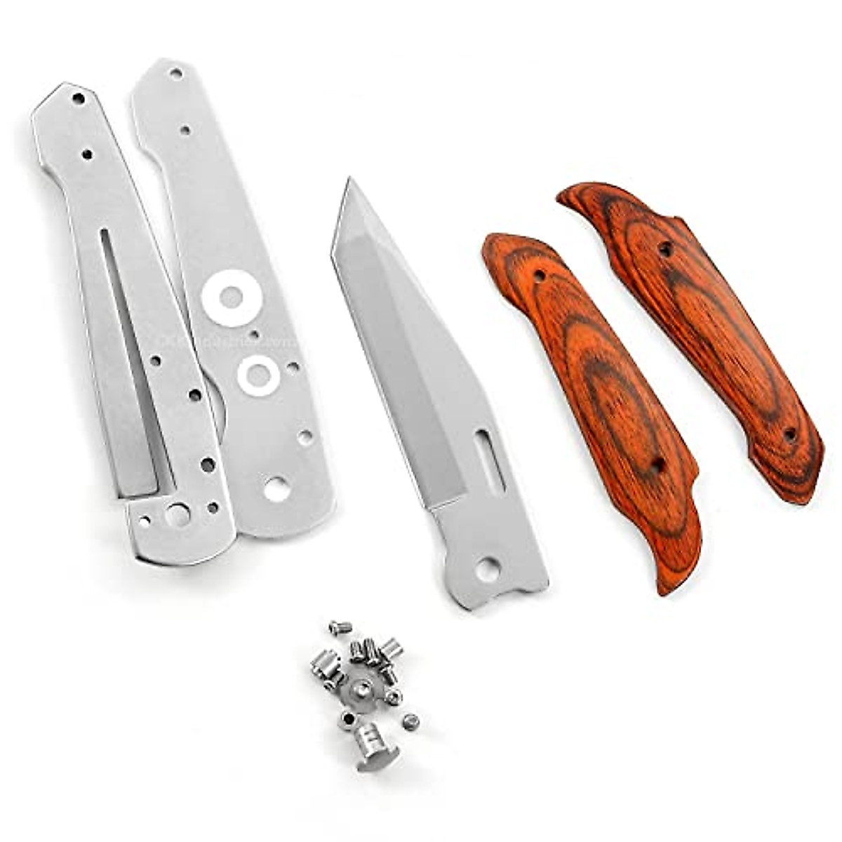 EZSMITH Framelock Knife Making Kit - Model FL007 - DIY Folding Knife Parts Kit - (w/Cocobolo Dymondwood Handles) - (Gift Boxed) - USA Design - (by KnifeKits)