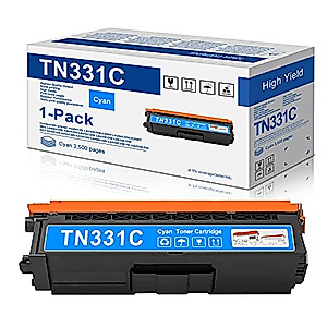 MitoColor High Yield Cyan TN-331C TN-331 TN331C TN331 Toner Cartridge Replacement for DCP-9050CDN 9270CDN L8450CDW HL-L8250CDN L9200CDW/CDWT MFC-L8600CDW 9460CDN L9550CDW Printer Toner (1 Pack)