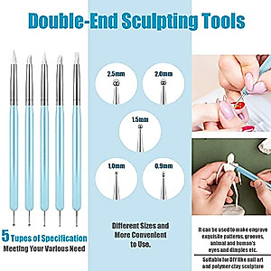 Clatoon 10Pcs Silicone Clay Sculpting Tool, Modeling Dotting Tool & Pottery Craft use for DIY Handicraft, Silicone Brush, Sculpture Pottery, Nail Art