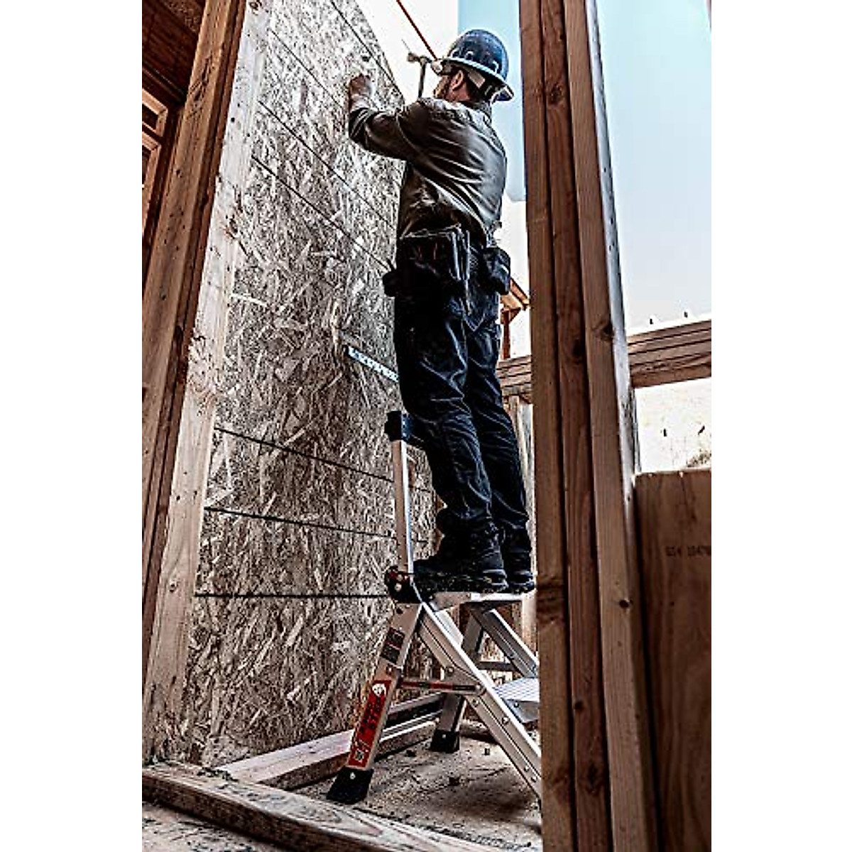 Little Giant Ladders, Jumbo Step, 2-Step, 2 foot, Step Stool, Aluminum, Type 1AA, 375 lbs weight rating, (11902), Silver