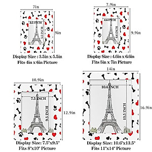 Dog Paw Red Heart 8x10 Picture Frame Wooden Picture Frames for Wall Hanging & Tabletop Decor Display 8x10 or 8x8 Picture Collage Family Weddings Christmas Photo Frame for Gift