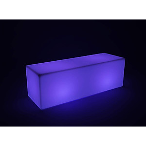 Displays2go Backlit Benches with Color Changing Lights – White (FDLED47BST)