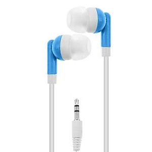 LowCostEarbuds.com Bulk Pack of 50 Mixed Candy Color Individually Packaged 3.5mm in-Ear Earbuds/Headphones - Great for Schools/Kids/Libraries