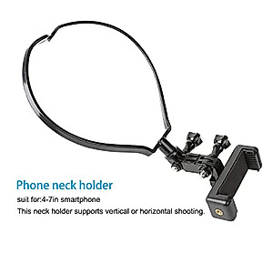 PellKing POV/Vlog Smartphone Selfie Neck Holder Mount for GoPro and Phone,Compatible with iPhone Samsung Smartphones,Hero 9, 8, 7, 6, 5, 4, 3, 2, 1
