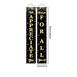 LOONELO Appreciate Thank You Porch Banner, We Appreciate You Porch Sign, Thanks for All You Do Banner Sign Party Decorations for Congrats Grad National Nurses Day Happy Retirement