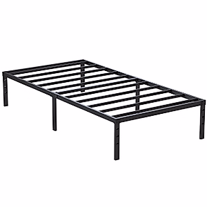 Maenizi Twin XL Bed Frames No Box Spring Needed, 14 Inch Heavy Duty Metal Twin XL Platform Bed Frame Support Up to 2500 lbs, Easy Assembly, Noise Free, Black