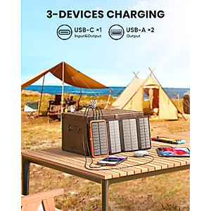 Hiluckey Solar Charger 27000mAh Power Bank 22.5W Fast Charging Portable Phone Charger with 4 Solar Panels USB C PD External Battery Pack with 3 USB Outputs for Cellphone Tablet