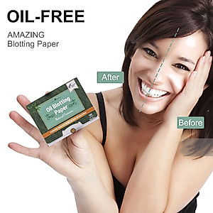 Natural Oil Blotting Paper for Oily Skin with Bamboo Charcoal - 26% Larger Oil Blotting Sheets for Face,Makeup Friendly,100 Counts,Easy Take Out Design, Premium Oil Absorbing Sheets
